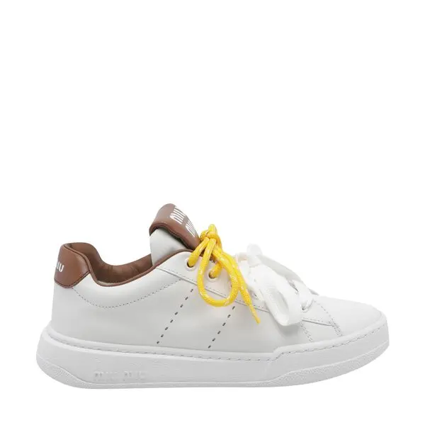 Miu Miu Logo Bicolor Sneakers - White