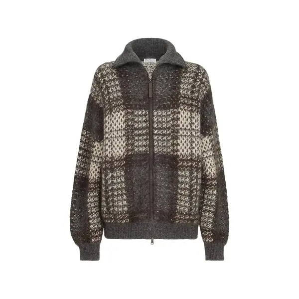 Brunello Cucinelli Oversized Zip Up Jacket - Gray