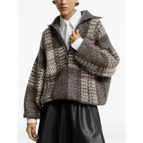 Brunello Cucinelli Oversized Zip Up Jacket - Gray