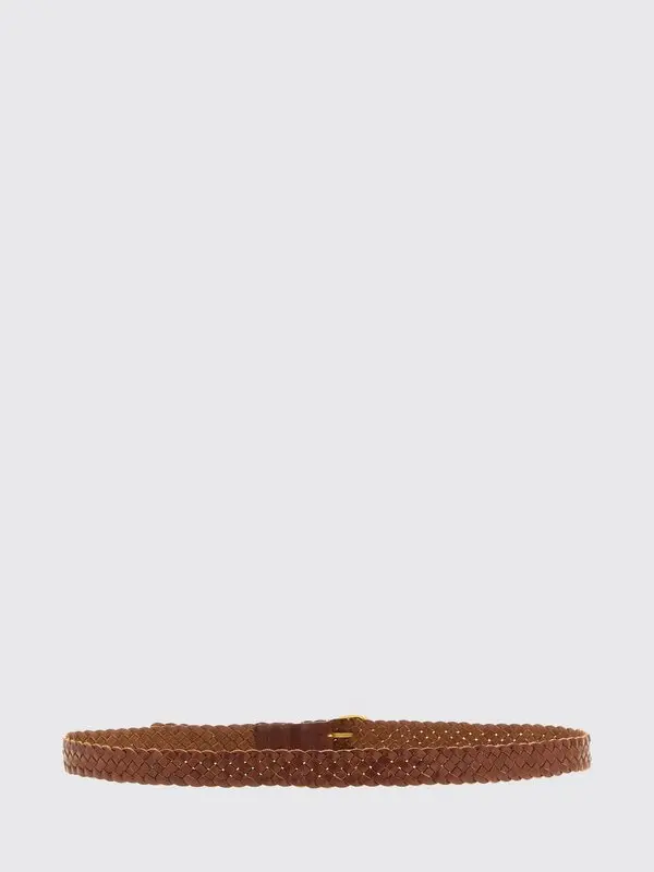 Saint Laurent Cassandre Woven Leather Belt