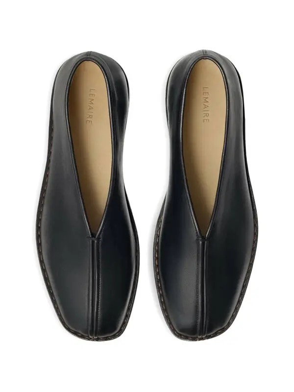 LEMAIRE Piped Leather Flat Slippers