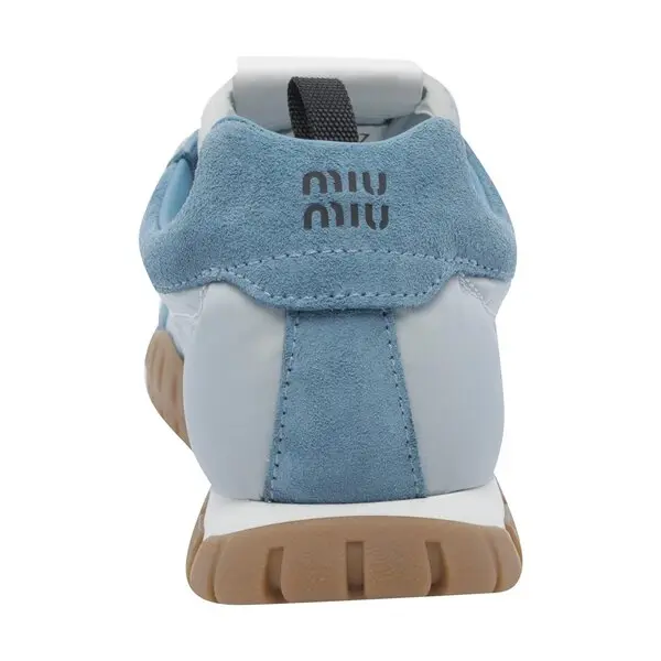 Miu Miu Suede And Fabric Tyre Sneakers - Blue