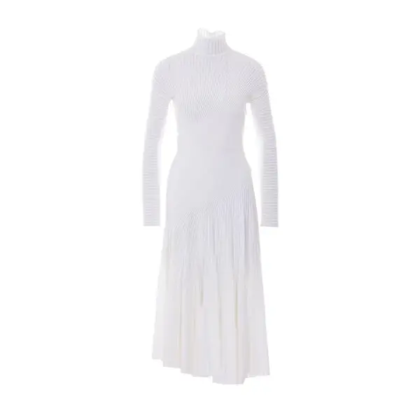 Alaïa Ribbed Turtleneck Midi Dress