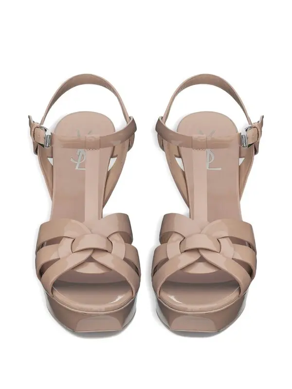Saint Laurent Tribute Leather Heel Sandals
