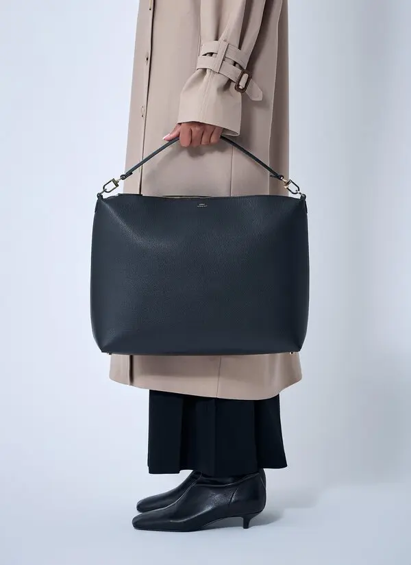 TOTEME Medium Bevel Grained Leather Shoulder Bag