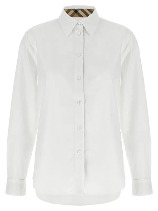 Burberry Check Insert Shirt - White