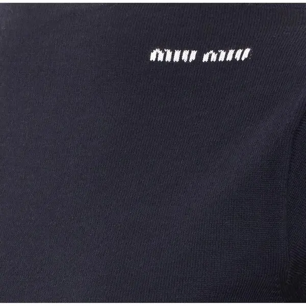 Miu Miu Logo Wool Boat Neck Shirt