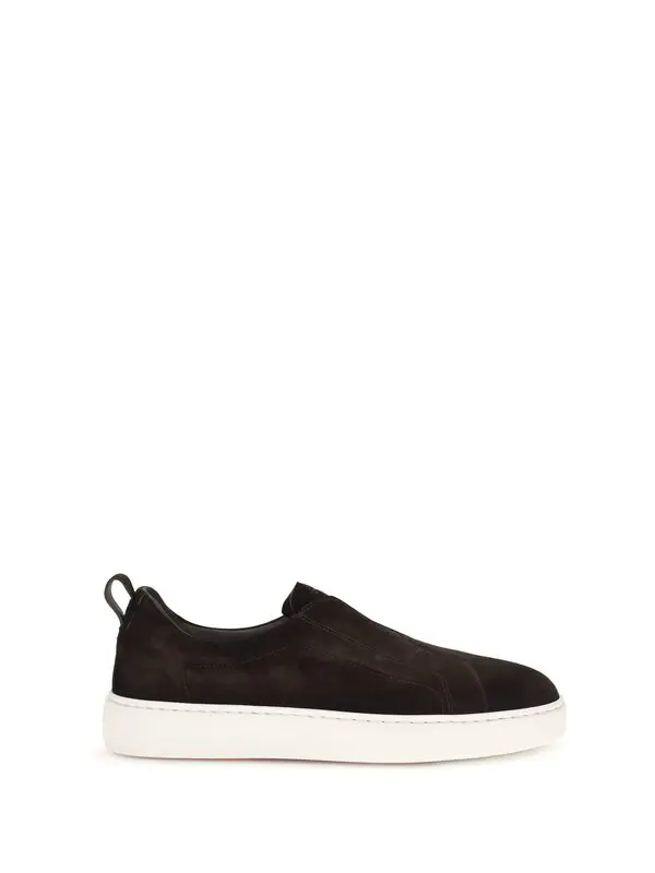 Santoni Suede Slip-on Sneakers - Brown