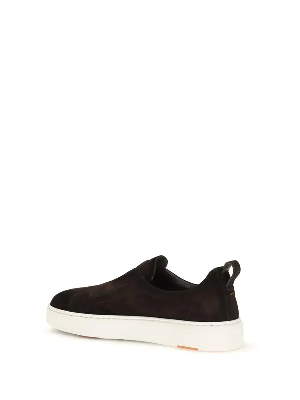 Santoni Suede Slip-on Sneakers - Brown