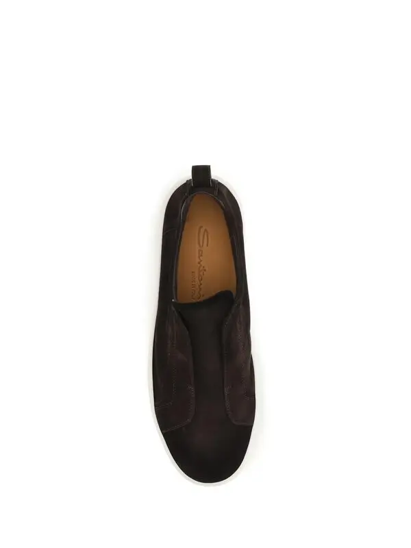 Santoni Suede Slip-on Sneakers - Brown