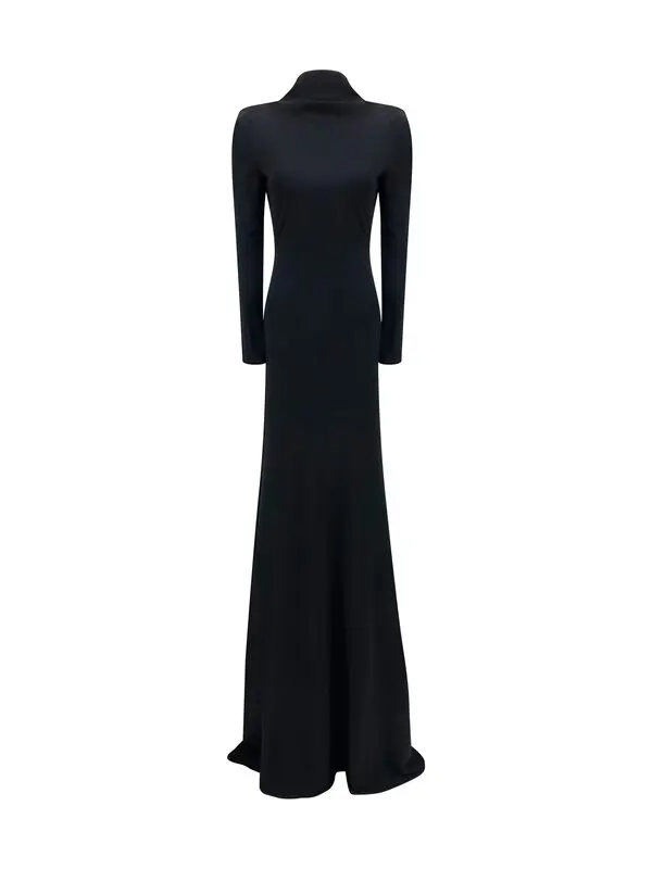 TOM FORD Long Sleeve Maxi Gown - Black
