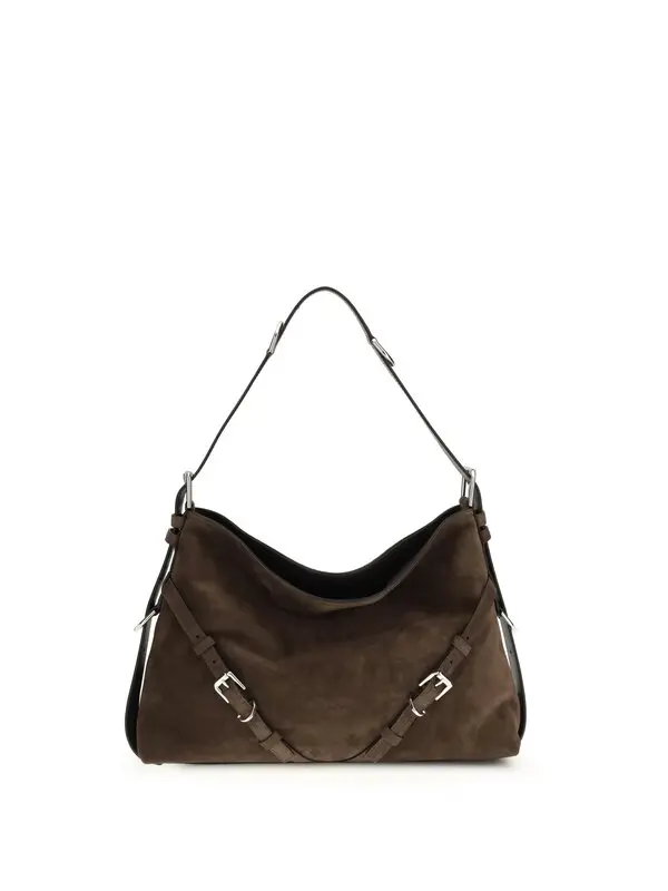 Givenchy Medium Voyou Shoulder Bag In Glossy Leather - Black