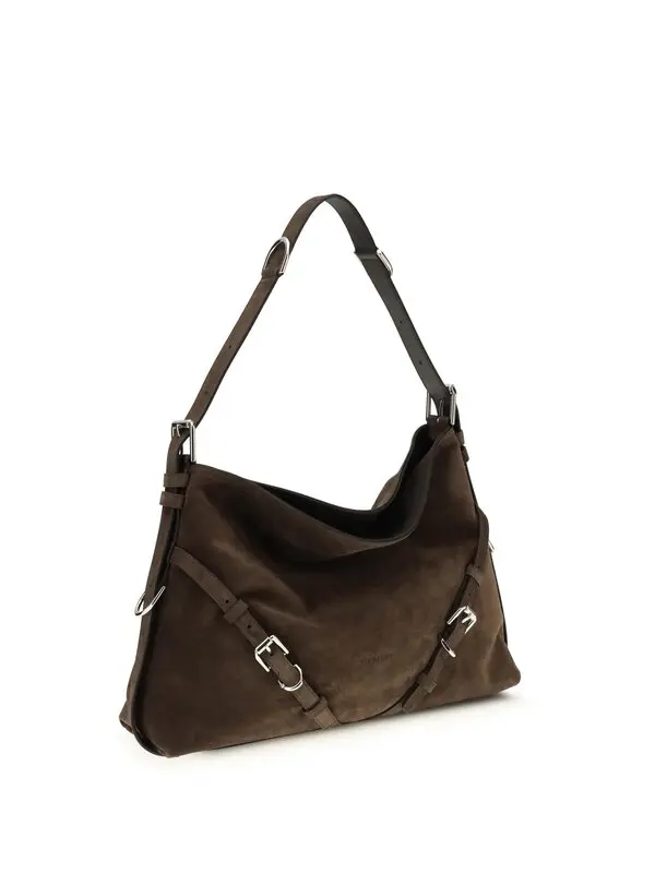 Givenchy Medium Voyou Shoulder Bag In Glossy Leather - Black
