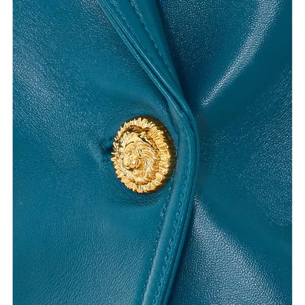 Balmain 6 Buttons Double Breasted Leather Jacket
