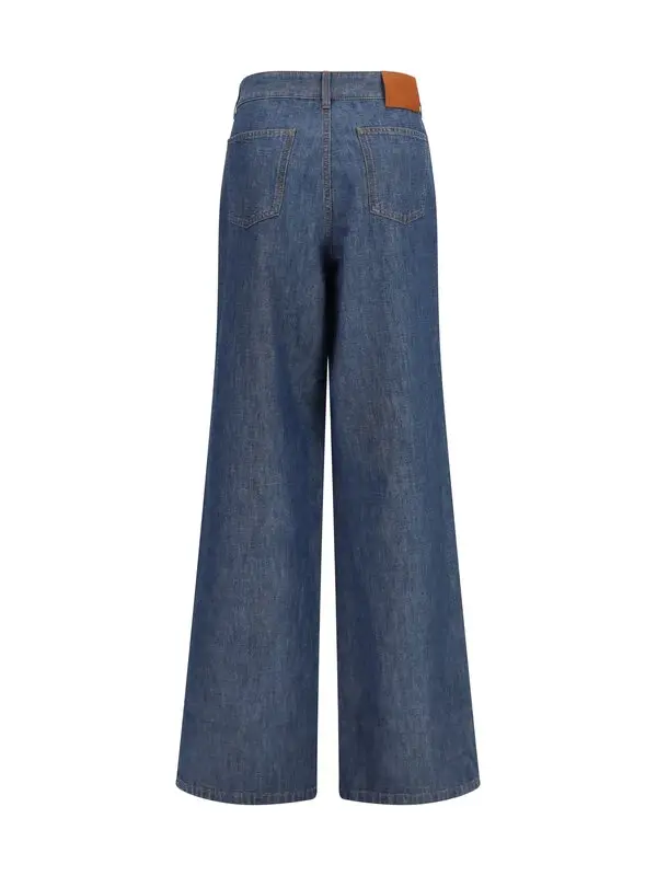 Fendi Wide-leg Chambray Jeans