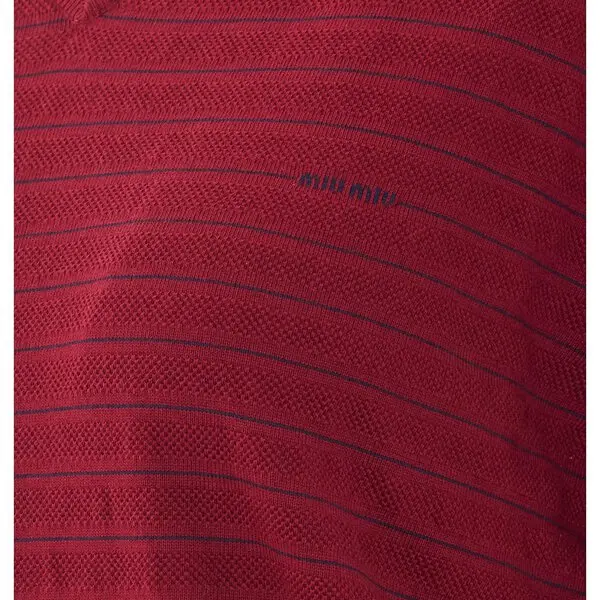 Miu Miu Mini Logo V-neck Polo