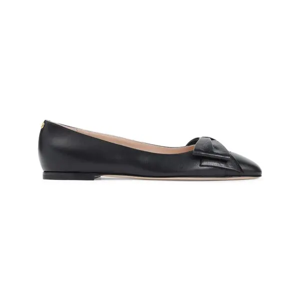 Valentino Garavani Bowow Leather Ballerina - Black