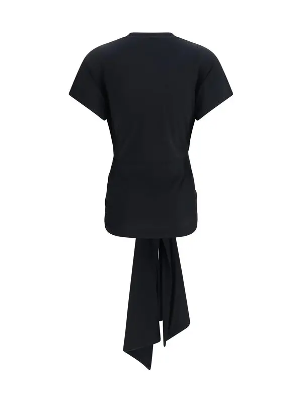 TOTEME Draped-waist Jersey T-shirt - Black