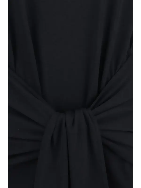 TOTEME Draped-waist Jersey T-shirt - Black