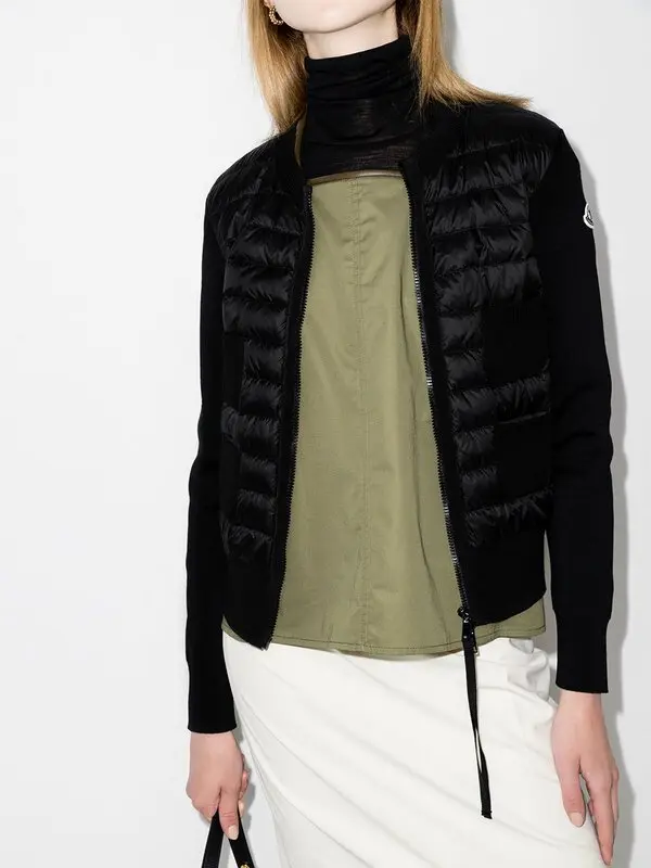 Moncler Wool And Nylon Padded Cardigan