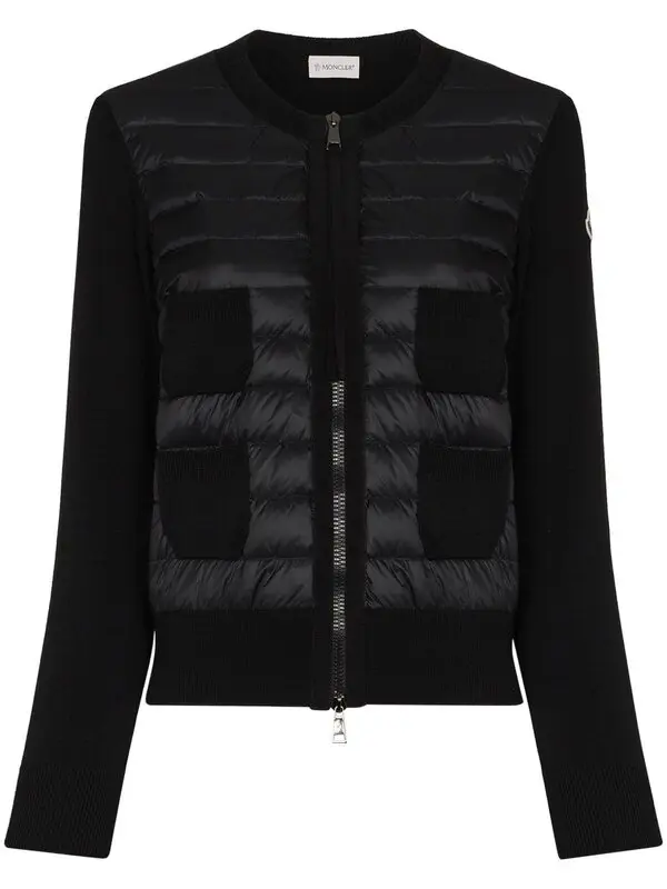 Moncler Wool And Nylon Padded Cardigan - Multicolor
