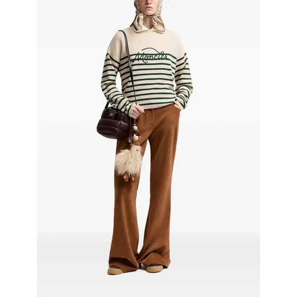 Moncler Striped Wool Knit Jumper - Cream