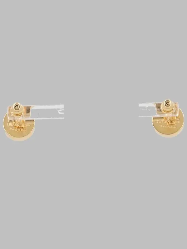 Off-White Round Arrow Stud Earrings