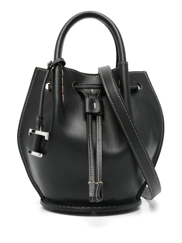 TOD'S Logo-charm Leather Mini Bucket Bag