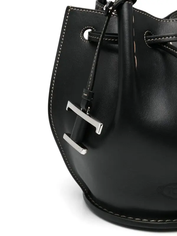 TOD'S Logo-charm Leather Mini Bucket Bag