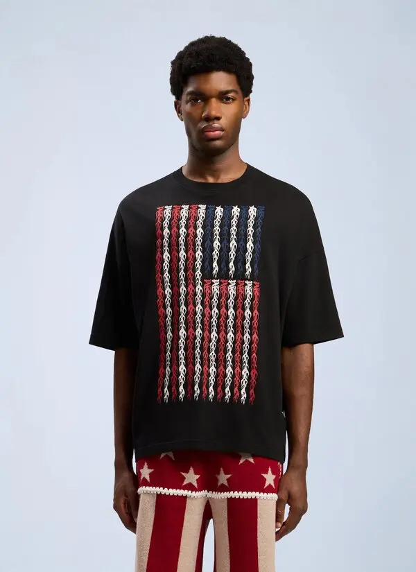 Palm Angels Flames Flag Loose T-shirt