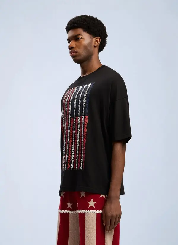 Palm Angels Flames Flag Loose T-shirt