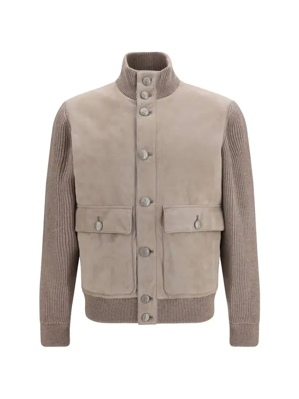Brunello Cucinelli Suede Jacket - Cream