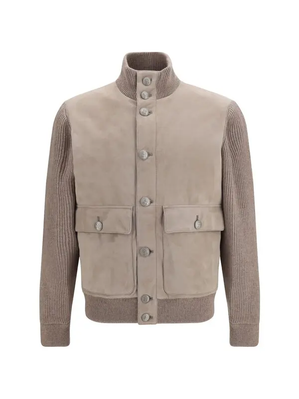 Brunello Cucinelli Suede Jacket - Cream