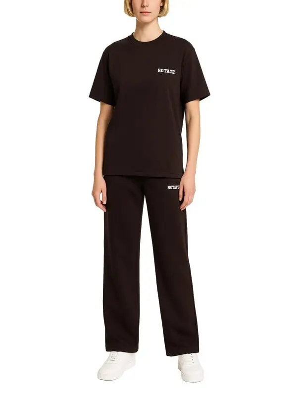 ROTATE BY BIRGER CHRISTENSEN Logo Wide Leg Trousers - Brown