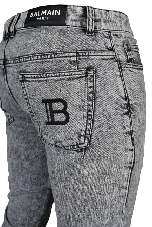 Balmain Acid Wash Denim Jeans