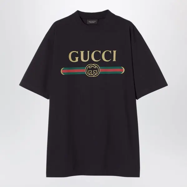 Gucci Cotton And Silk Jersey Logo-print T-shirt - Black