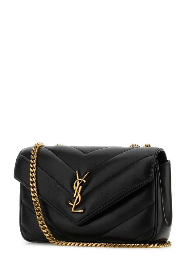 Saint Laurent Leather Small Loulou Shoulder Bag - Black