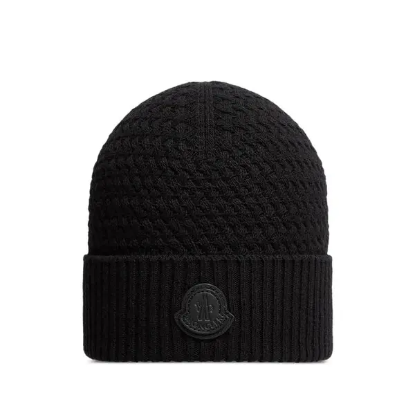 Moncler Cashmere And Virgin Wool Beanie - Black