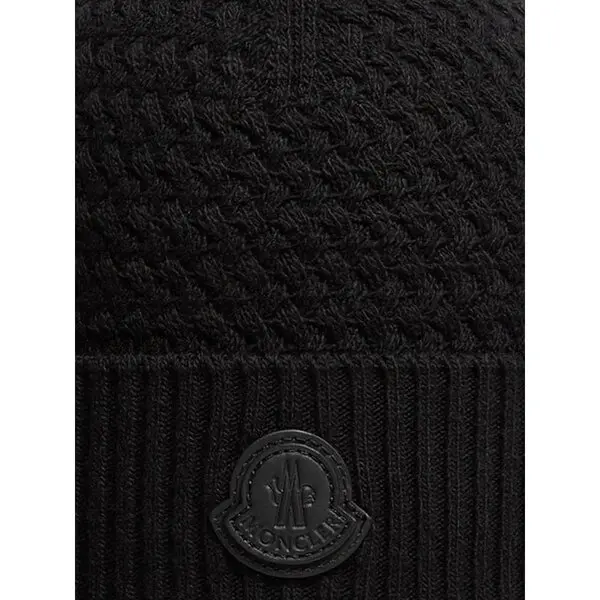 Moncler Cashmere And Virgin Wool Beanie - Black