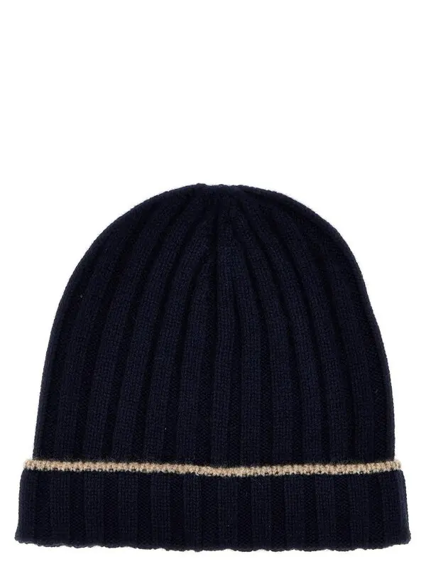 Brunello Cucinelli Contrast Line Beanie - Blue