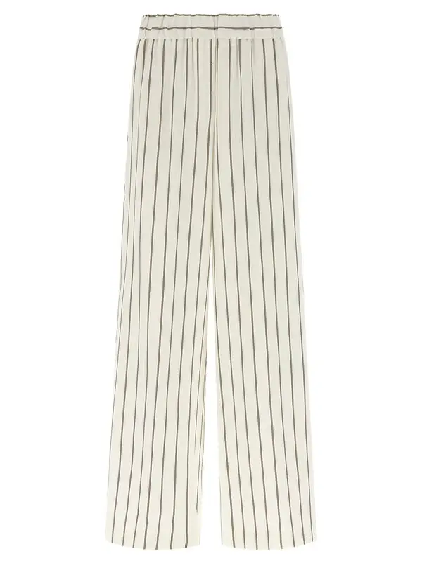 Peserico Pinstriped Twill Pants - White