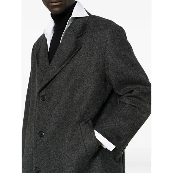 Prada Single Breasted Wool Coat - Gray