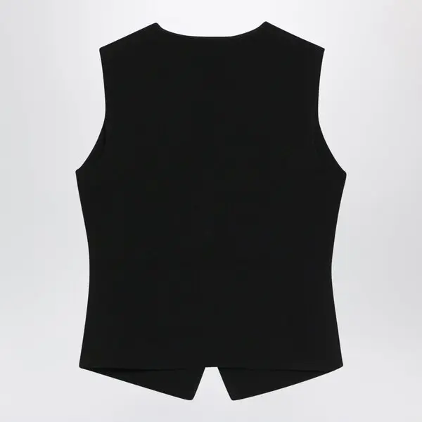 Max Mara Viscose Crepe Yarn Vest - Black