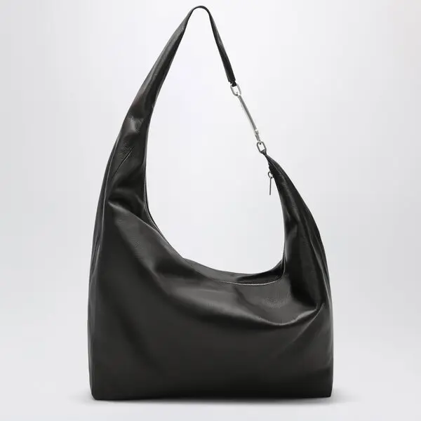 Rick Owens Gemini Bag In Grained Calf Leather - Black