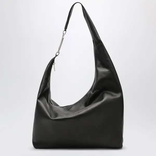 Rick Owens Gemini Bag In Grained Calf Leather - Black