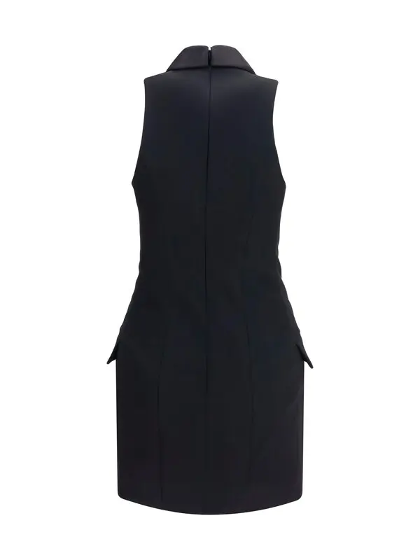 Balmain Grain De Poudre Belted Dress