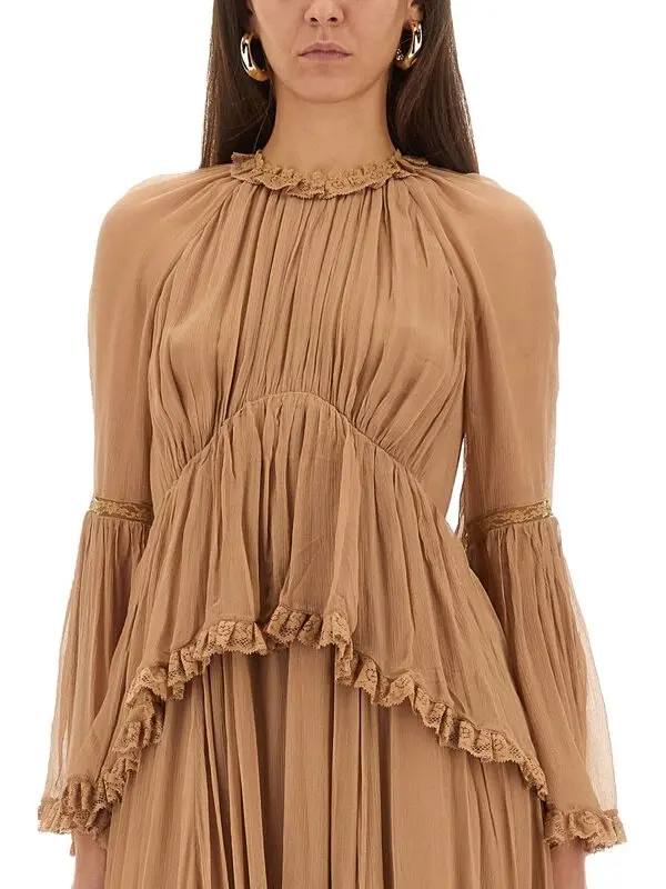 Zimmermann Hypnotic Peplum Ruffle Dress