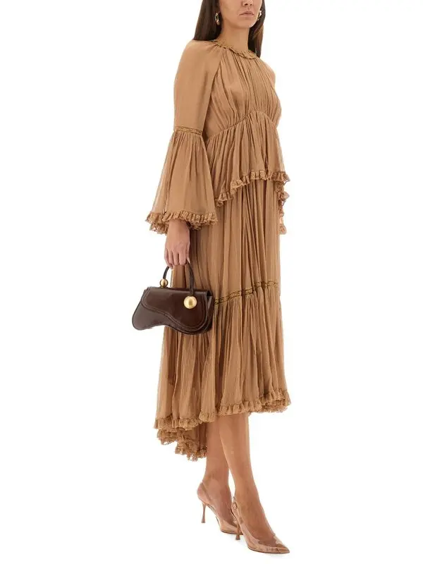 Zimmermann Hypnotic Peplum Ruffle Dress