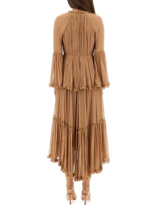 Zimmermann Hypnotic Peplum Ruffle Dress - Cream