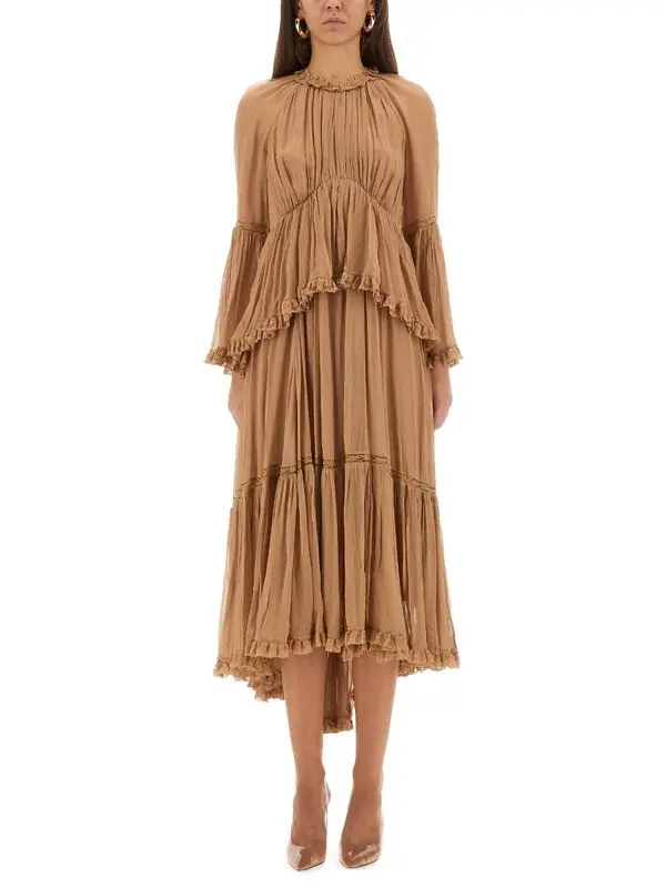 Zimmermann Ruffle Dress - Cream